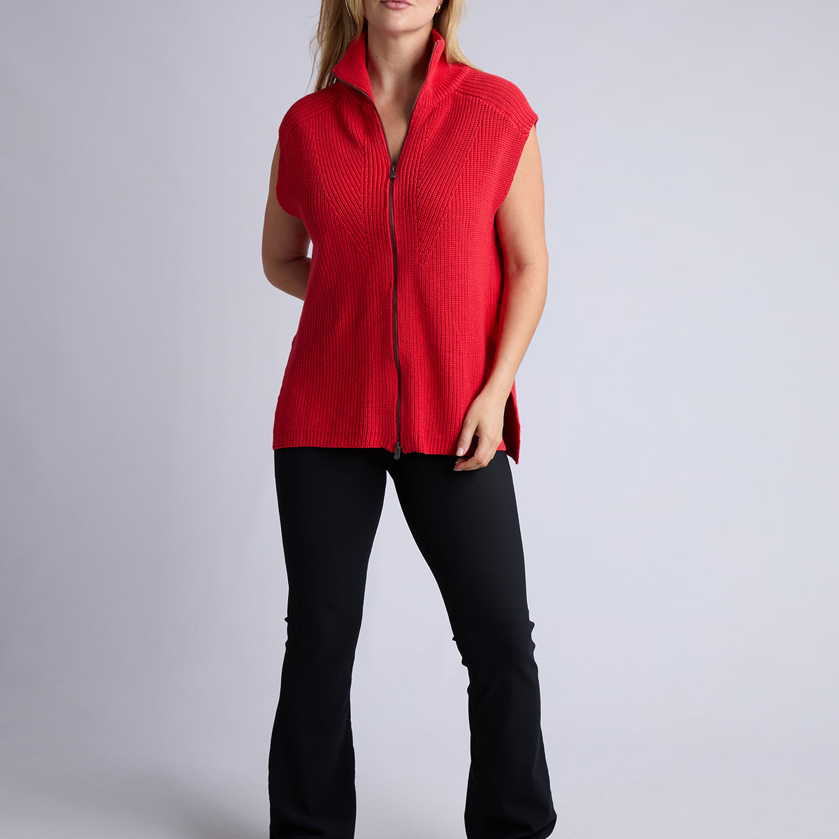 Zip Knit Vest Red – Foxwood Clothing