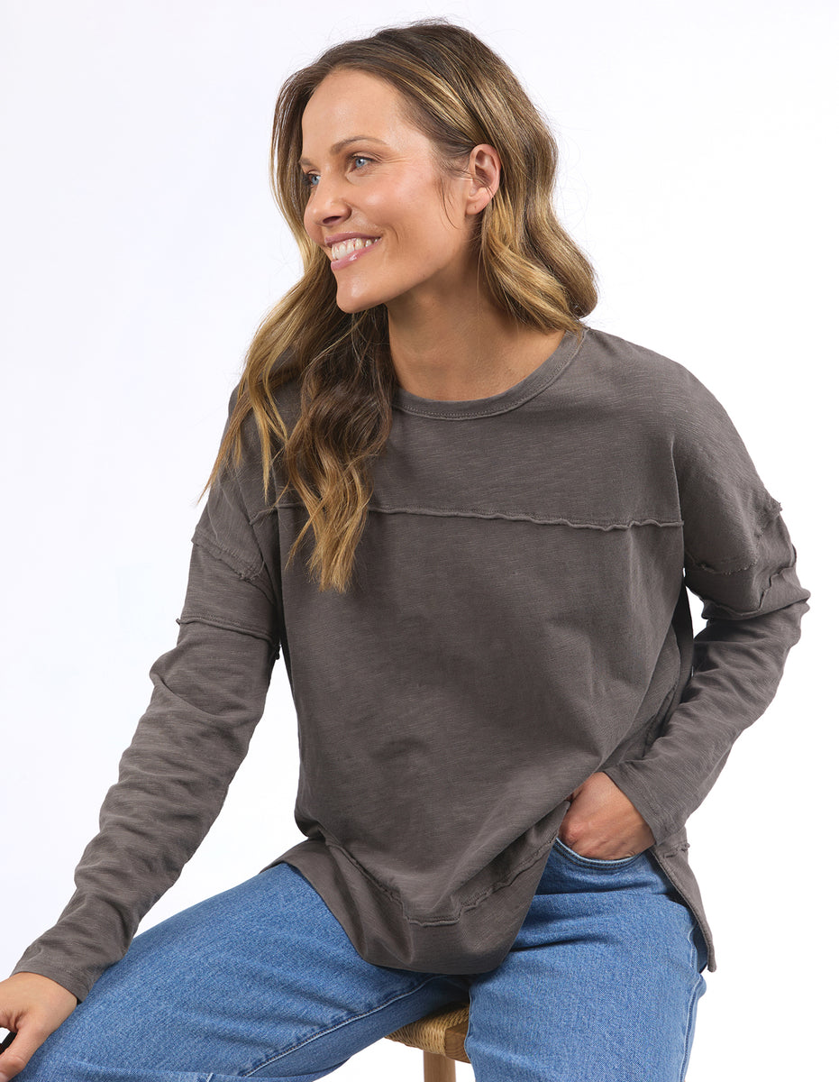 Jayne Throw On Top Stone Grey – Foxwood Clothing