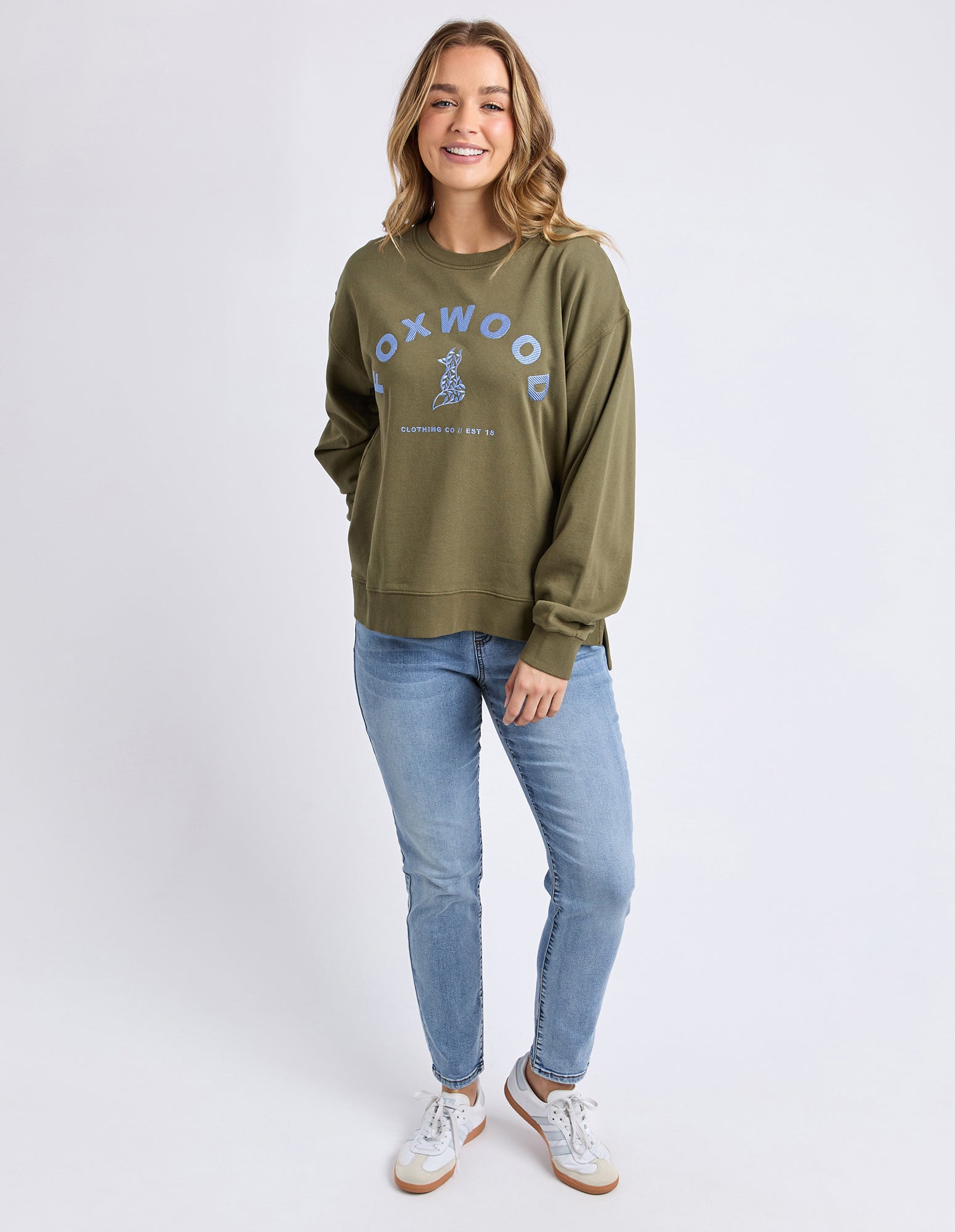 Effortless Contrast Crew Winter Moss – Foxwood Clothing