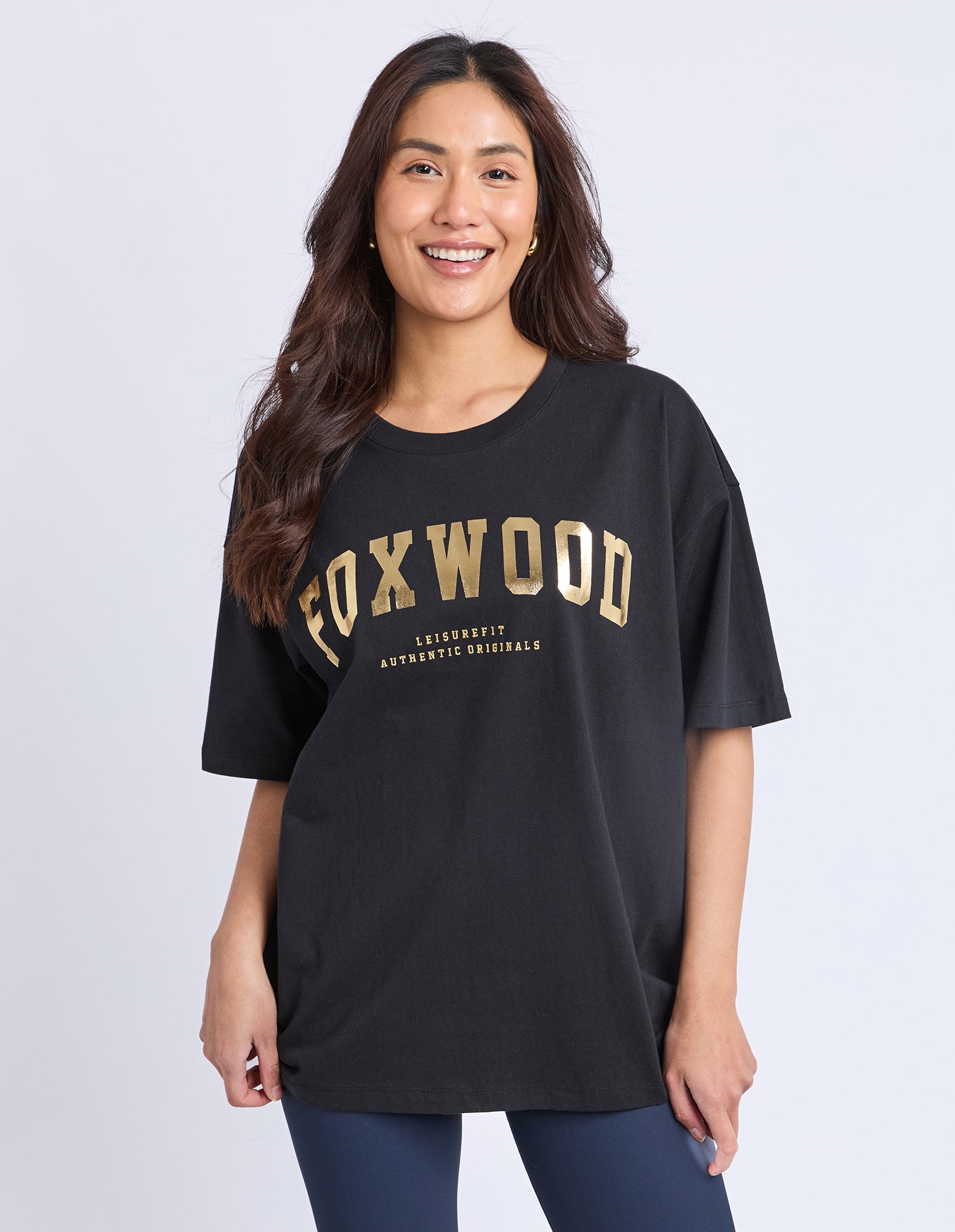 Metallic Interval Tee Black With Gold – Foxwood Clothing